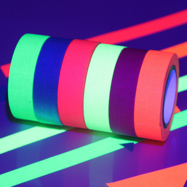 UV React Black light Neon Luminous Adhesive Tape 6 Colors A Set Shrink ...