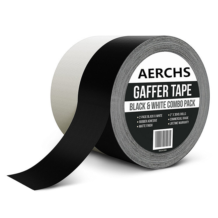 Non Reflective Black And White Color Gaff Matte Cloth Gaffer Tape